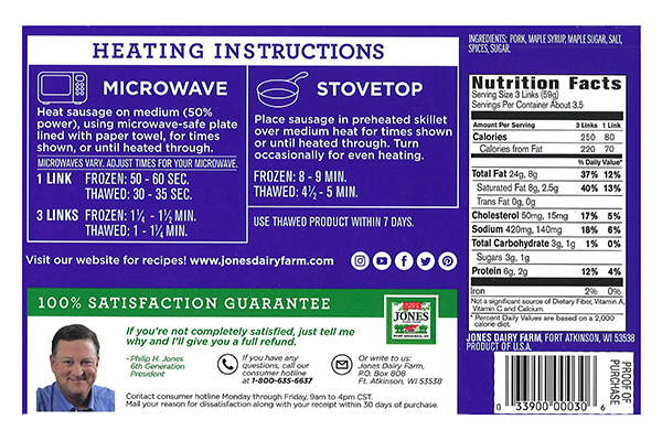 All Natural Golden Brown® Maple Pork Sausage Patties - Products | Jones ...