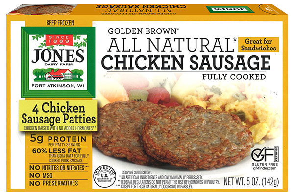 All Natural Golden Brown Chicken Sausage Patties | Jones Dairy Farm
