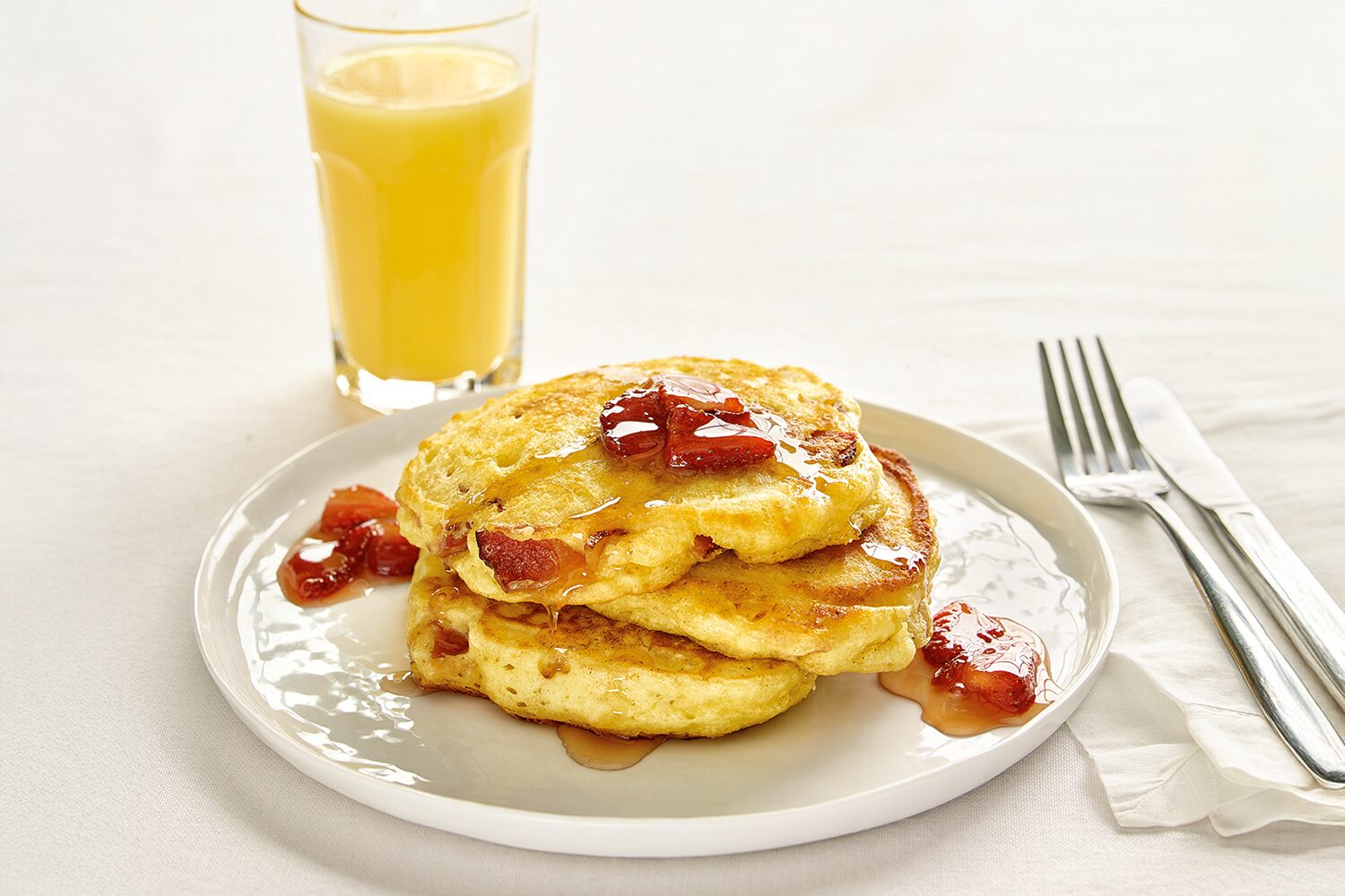 Bacon Pancakes with Strawberry Maple Jam - Foodservice Recipes | Jones ...